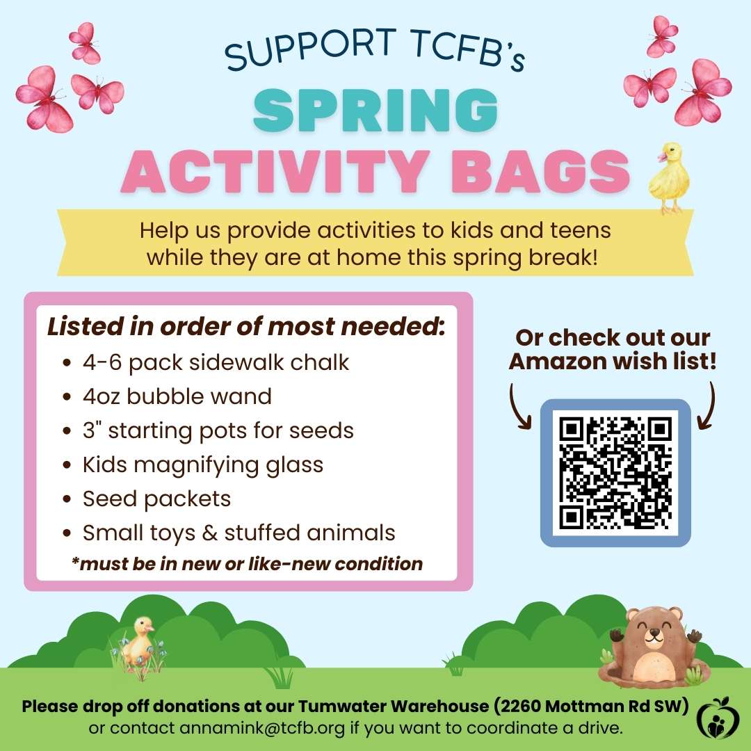 Donations for Spring Activity Bags for Kids! – Thurston County Food Bank